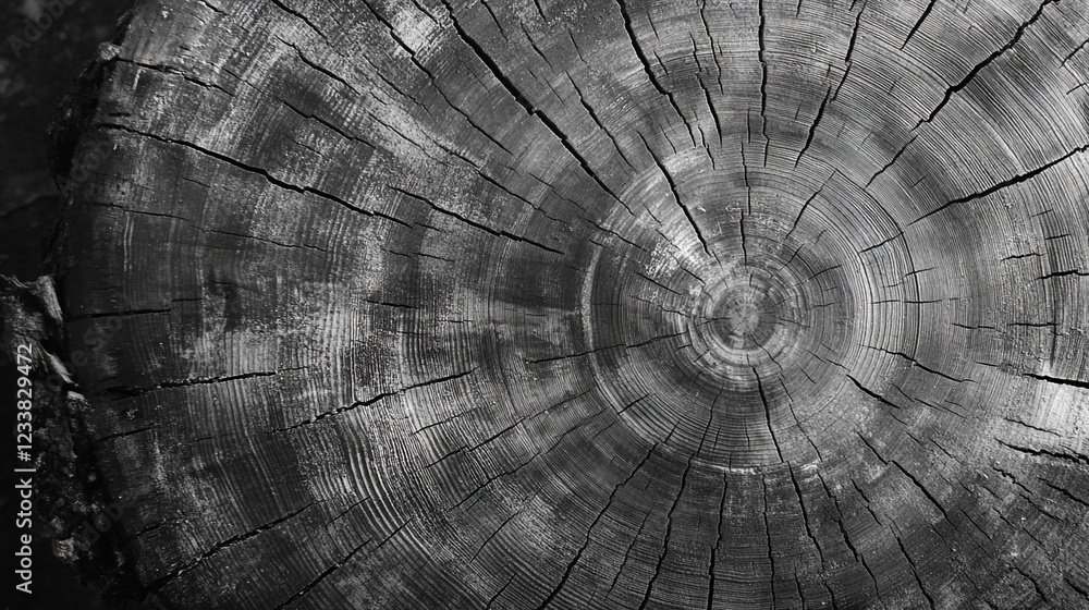 Tree Ring Texture of Old Wood. A distinctively aged, weathered, Warm ...