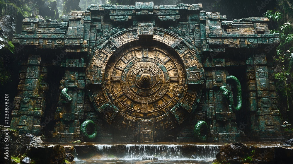 Ancient stone grandfather clock resembling Aztec architecture boasts ...