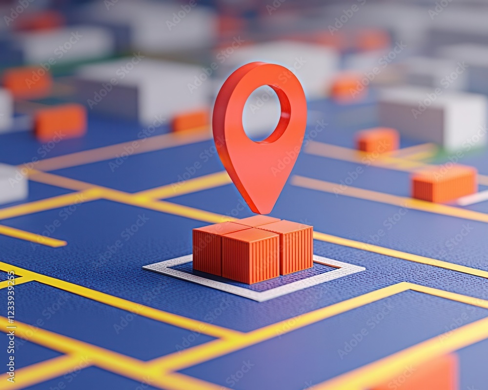 cargo management warehouse software. Tablet showing a 3D map of a ...