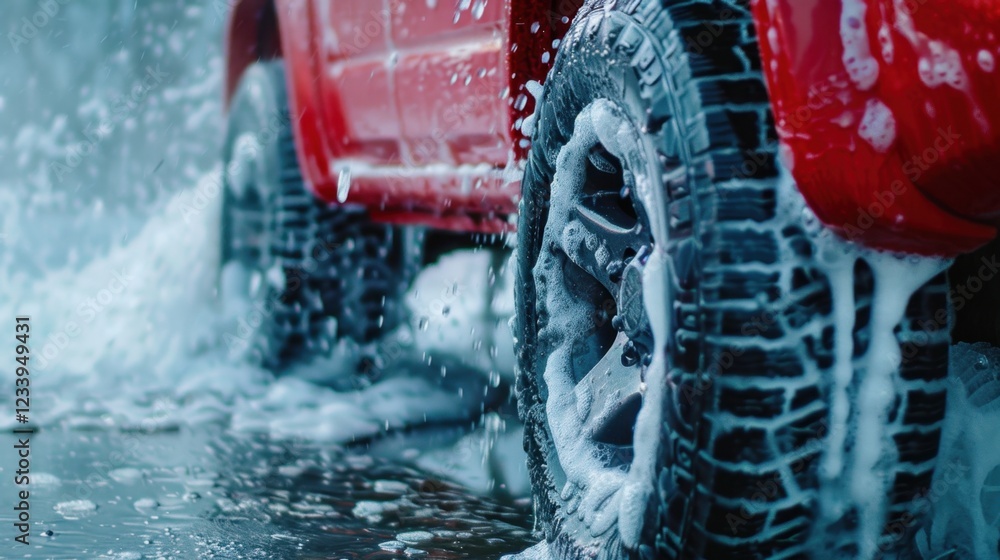 Car Washing: Water rinses and cleans vehicles, with eco-friendly ...