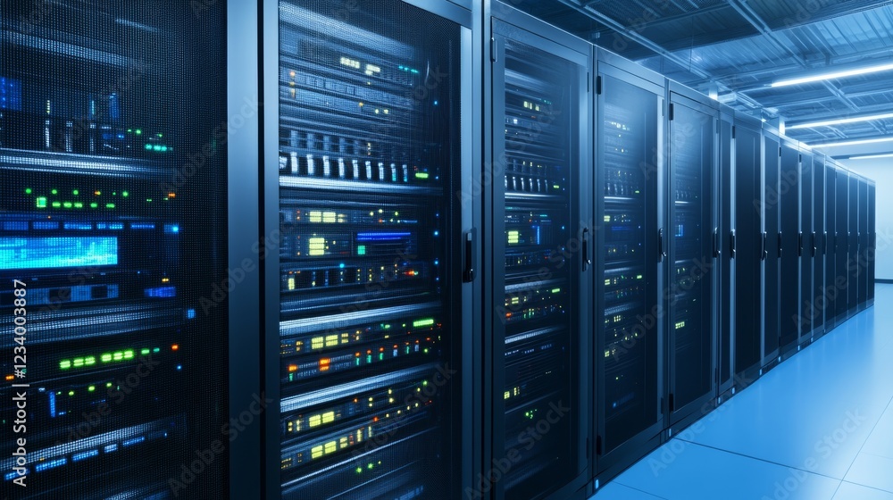 Inside the data center, rows of powerful servers driving the digital ...