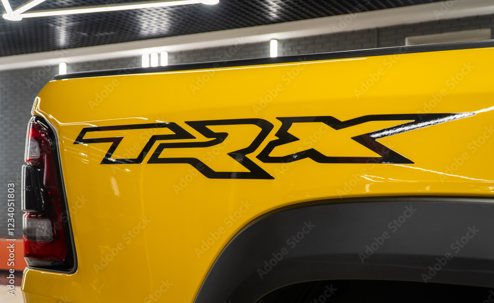 Dodge Ram TRX 1500 6,2 L supercharged 700 horse power logo on the ...