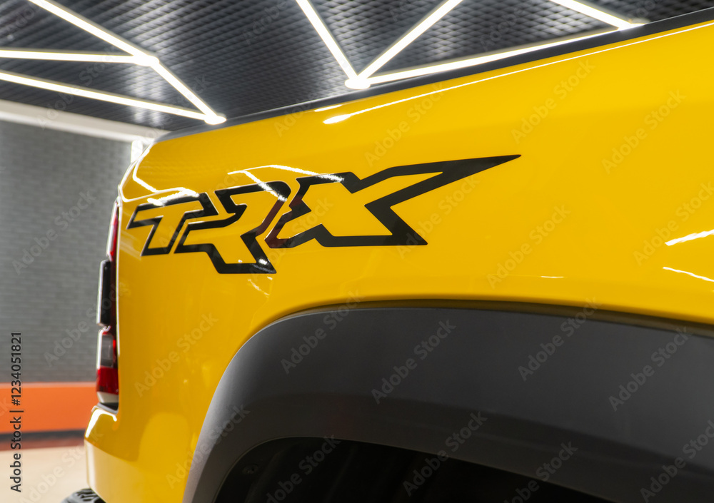 Dodge Ram TRX 1500 6,2 L supercharged 700 horse power logo on the ...