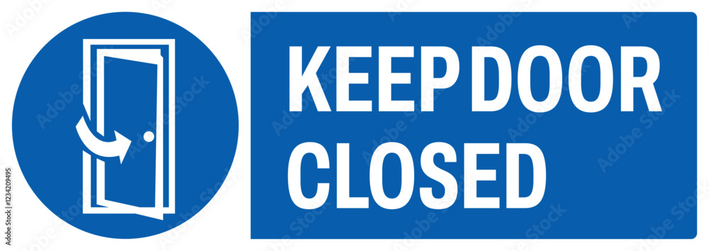 ISO mandatory safety signs uppercase text_keep door closed_landscape ...