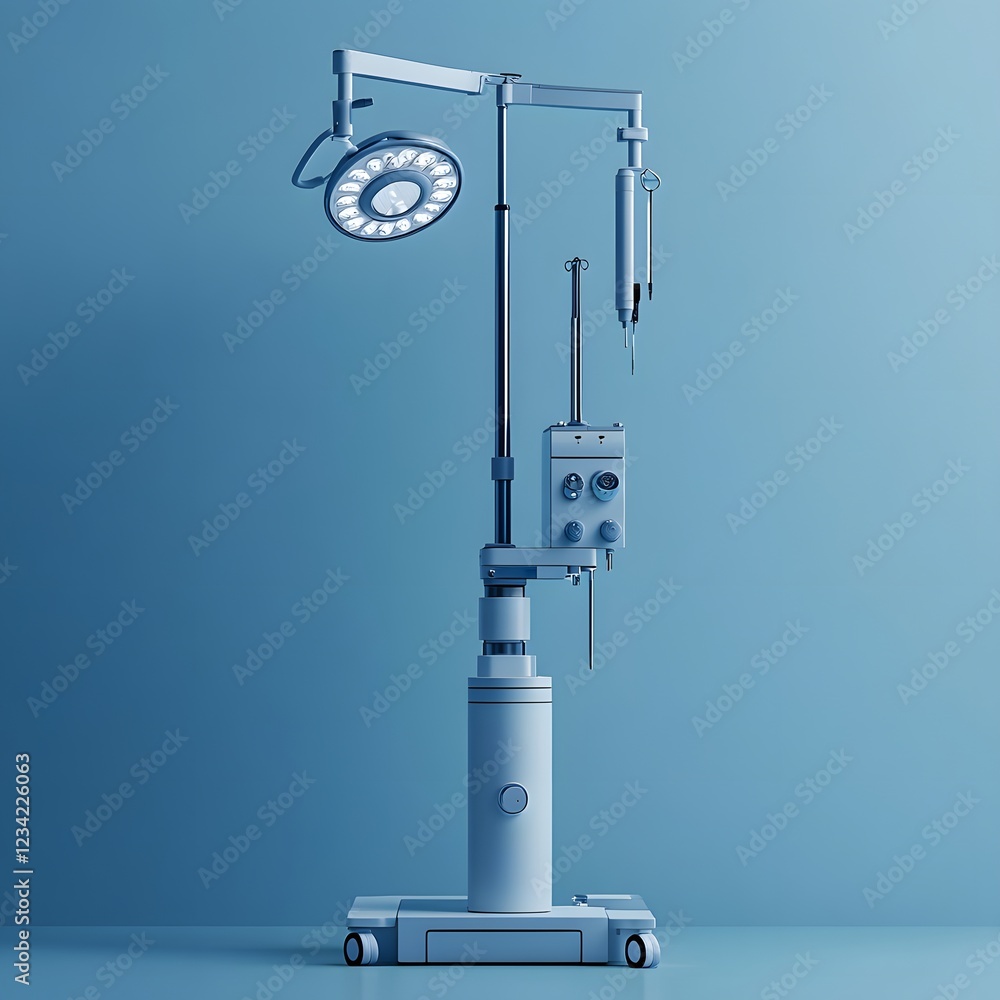 Sterile surgical navigation system isolated on a minimalist background ...