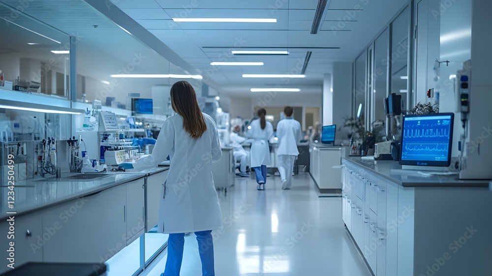 Professional doctor collaborating other doctors and nurses in a modern ...