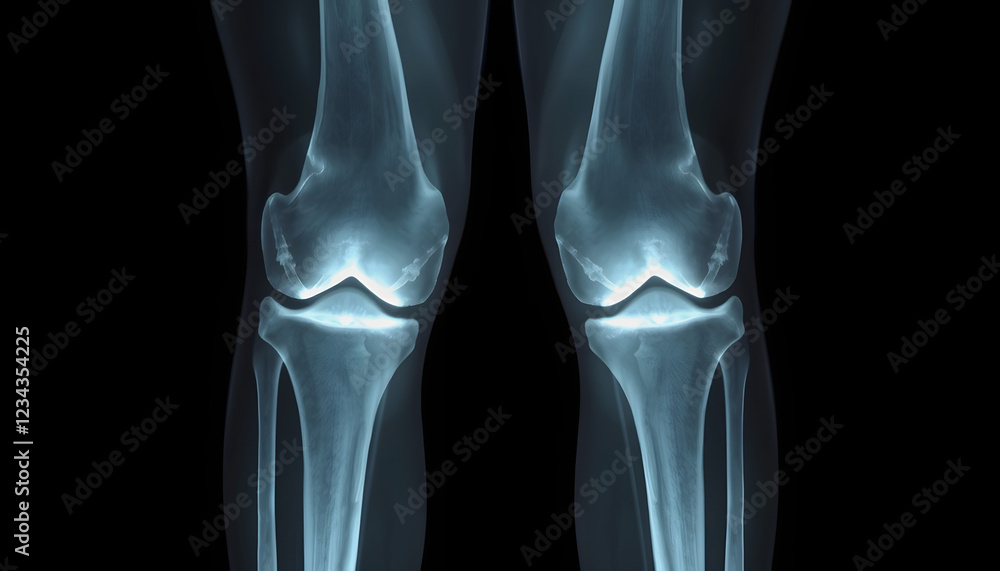 Osteoarthritis Knee ( OA Knee ). Film x-ray both knee ( front view ...