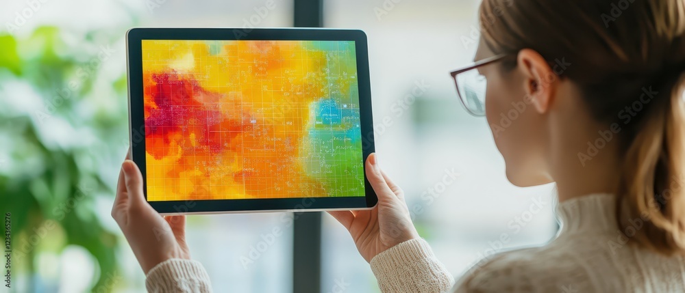 CFO holding a digital risk heat map with colorcoded risk levels ...