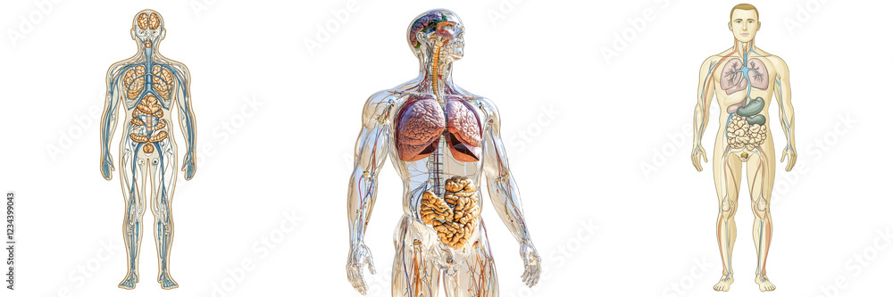 Detailed anatomical illustrations showcase the human body's systems and ...