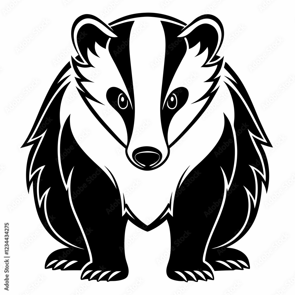 Badger Vector Silhouette - SVG, PNG, EPS, AI, PSD Clipart for Printing ...