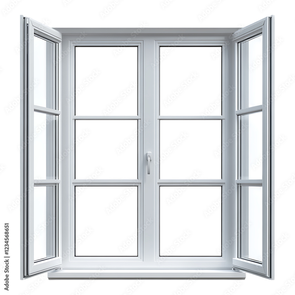 PNG Double Hung Window - A classic double-hung window design with two ...