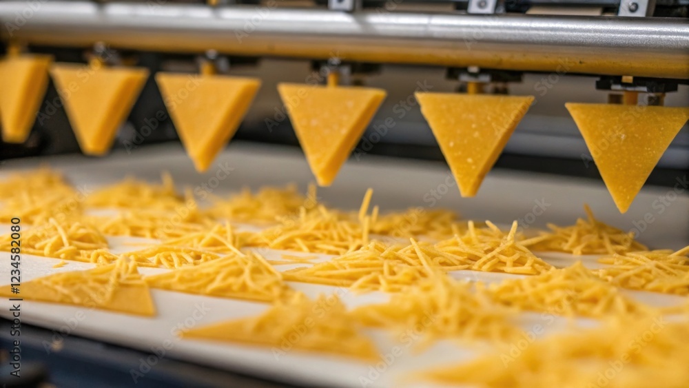 Industrial food printing machine producing triangular shaped pasta ...