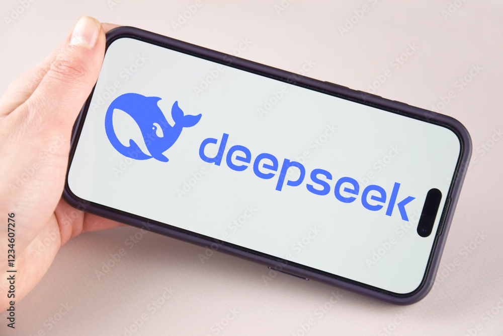 Deepseek Ai logo is displayed on smartphone. Stock Photo | Adobe Stock