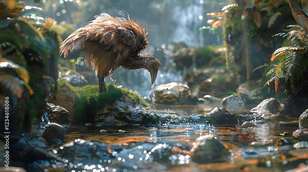 Stock-Foto „Moas were large, flightless birds native to New Zealand ...