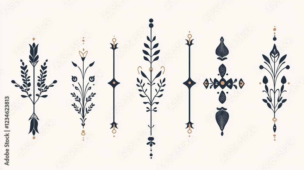 Versatile Vector Decorative Text Dividers in Arrow Shapes for Design ...