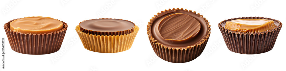 Reese peanut butter cup isolated on transparent background, PNG, Set of ...