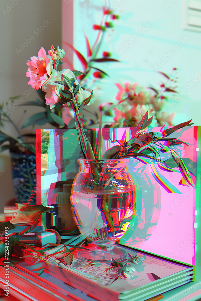 Experiment with Unexpected camera angles in a digital glitch art piece ...
