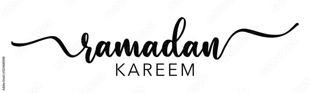 Ramadan Kareem typography calligraphy text vector signature modern ...