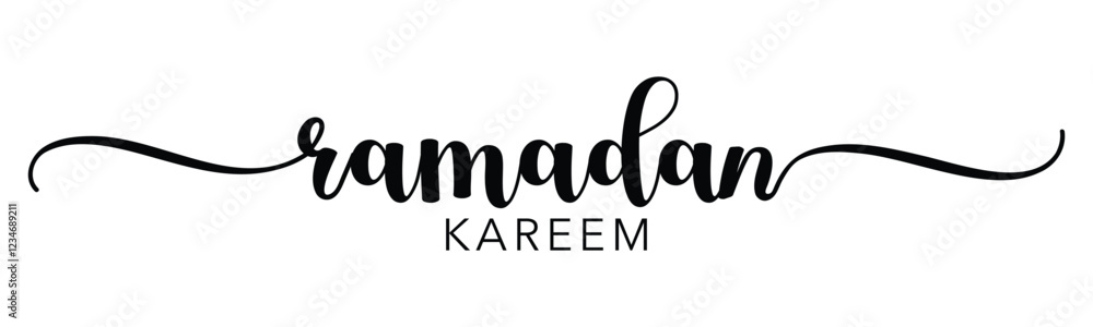 Ramadan Kareem typography calligraphy text vector signature modern ...