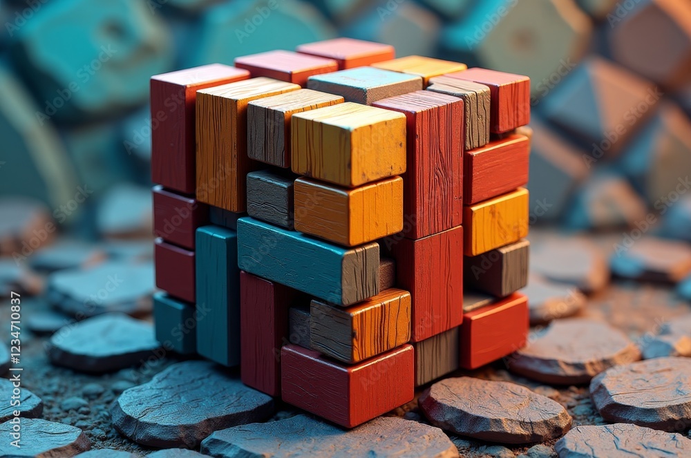 Solve the puzzle by rotating the blocks to align the colors and ...