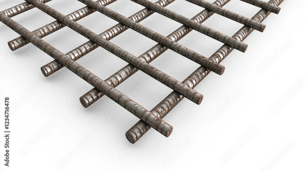 cement raft foundation materials. Close up of reinforced steel mesh for ...
