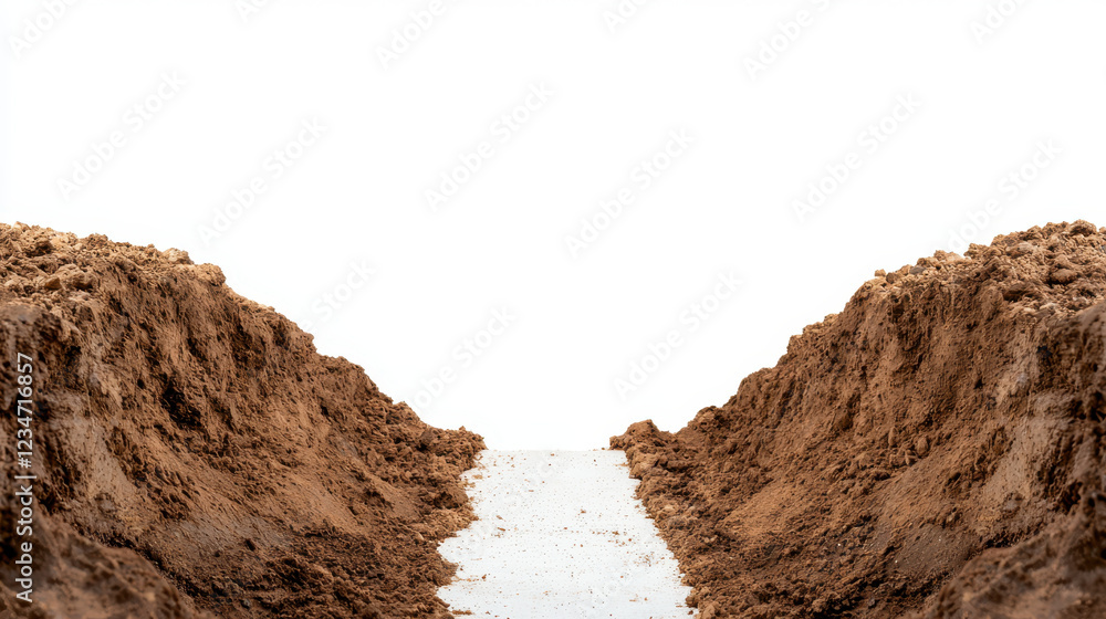 cement raft construction soil. Deep trench for cement raft foundation ...