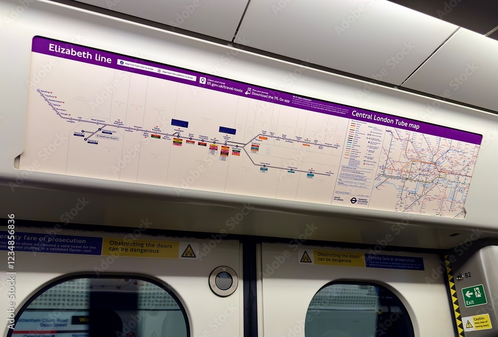 London, UK - October 30, 2024: Elizabeth Line London Underground ...