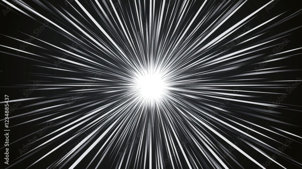 Black radial lines on transparent background. Boom, burst, explosion, flash rays effect in manga ...