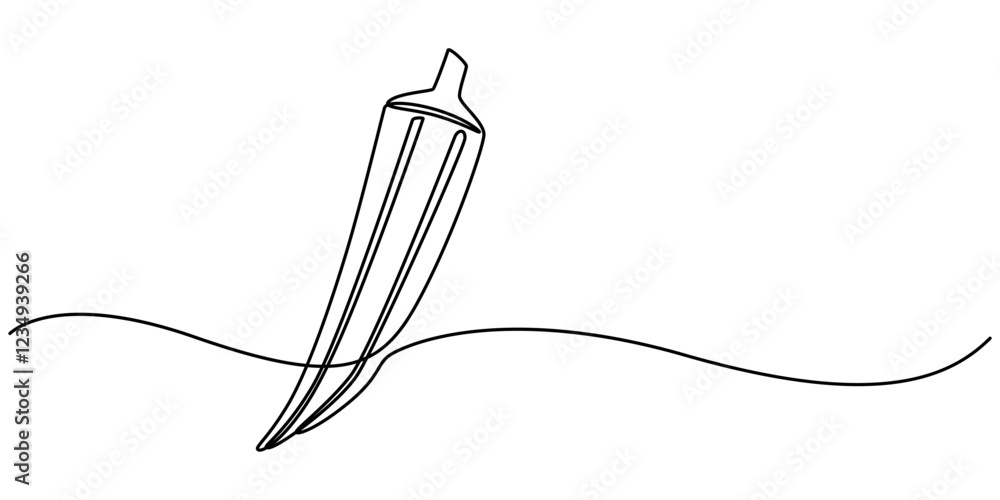 okra continuous one line drawing, Okra Drawing, Okra. Icon with ...