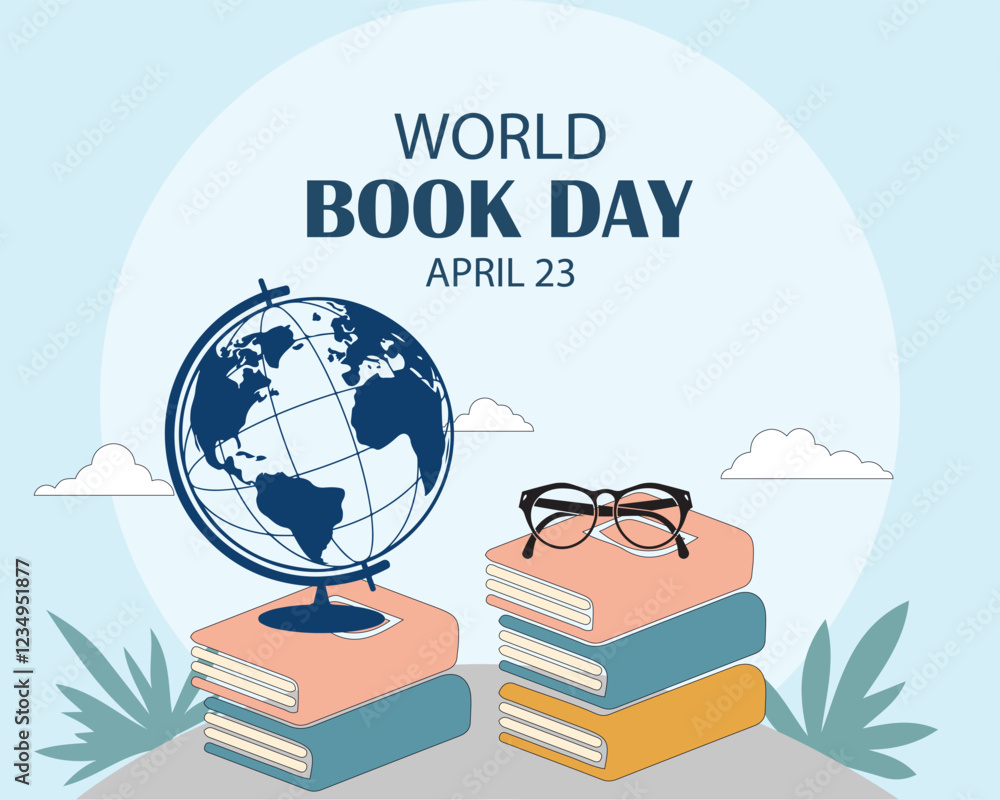 World Book Day, April 23. Banner, card, poster, postcard, placard, background design. Stock ...