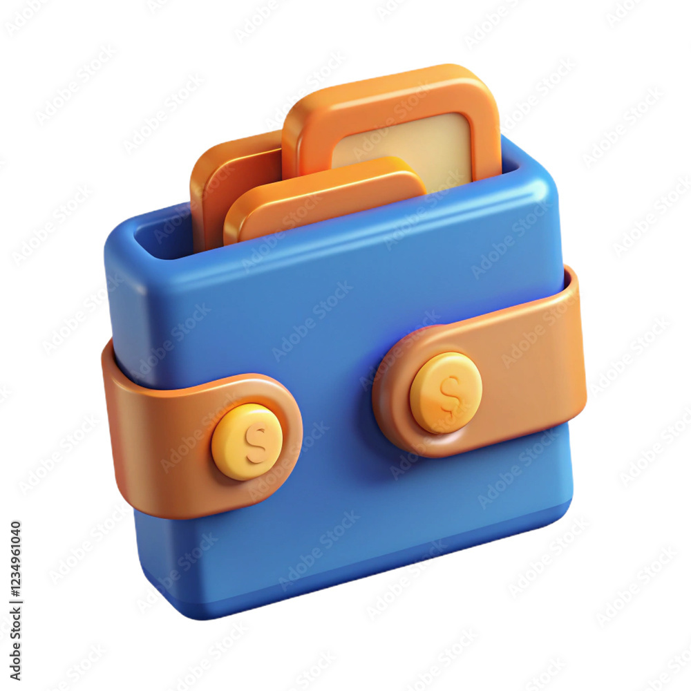 Cash Wallet 3D Icon high-quality design for UI UX apps websites and ...