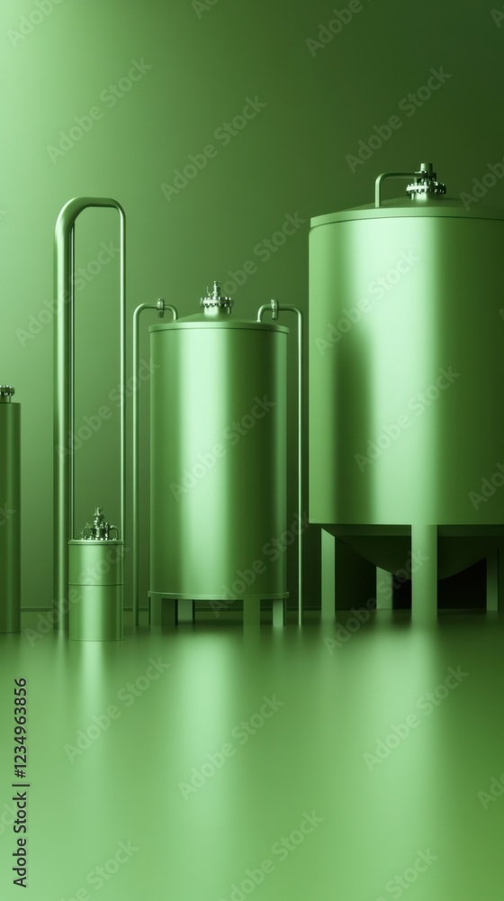 A cinematic 8k still of a green hydrogen energy facility featuring ...