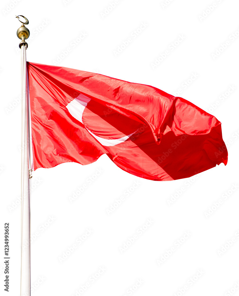 Turkish flag Isolated on transparent PNG format Stock Photo | Adobe Stock