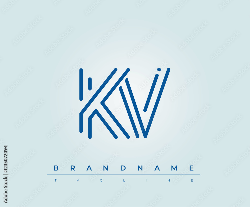 KV Technology Letter Logo Template. This tech letter logo is a graphic ...