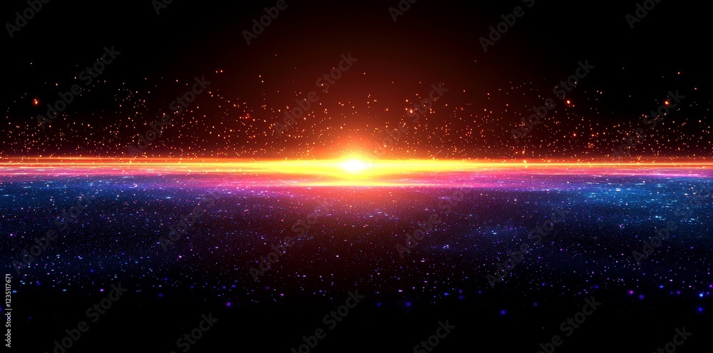 Blue horizontal lens flares pack. Laser beams, horizontal light rays ...
