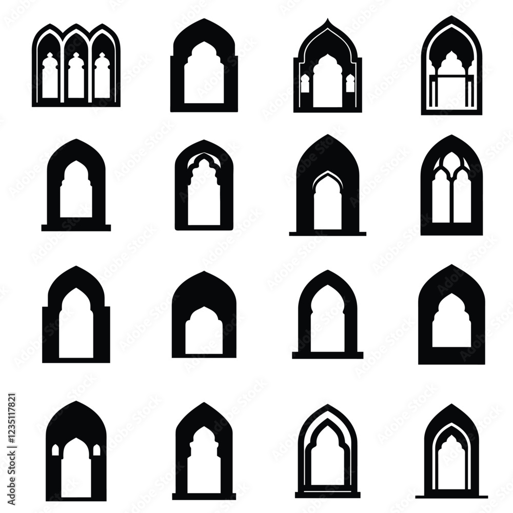 Islamic shapes Ramadan window frame design.Islamic Shape door, window ...