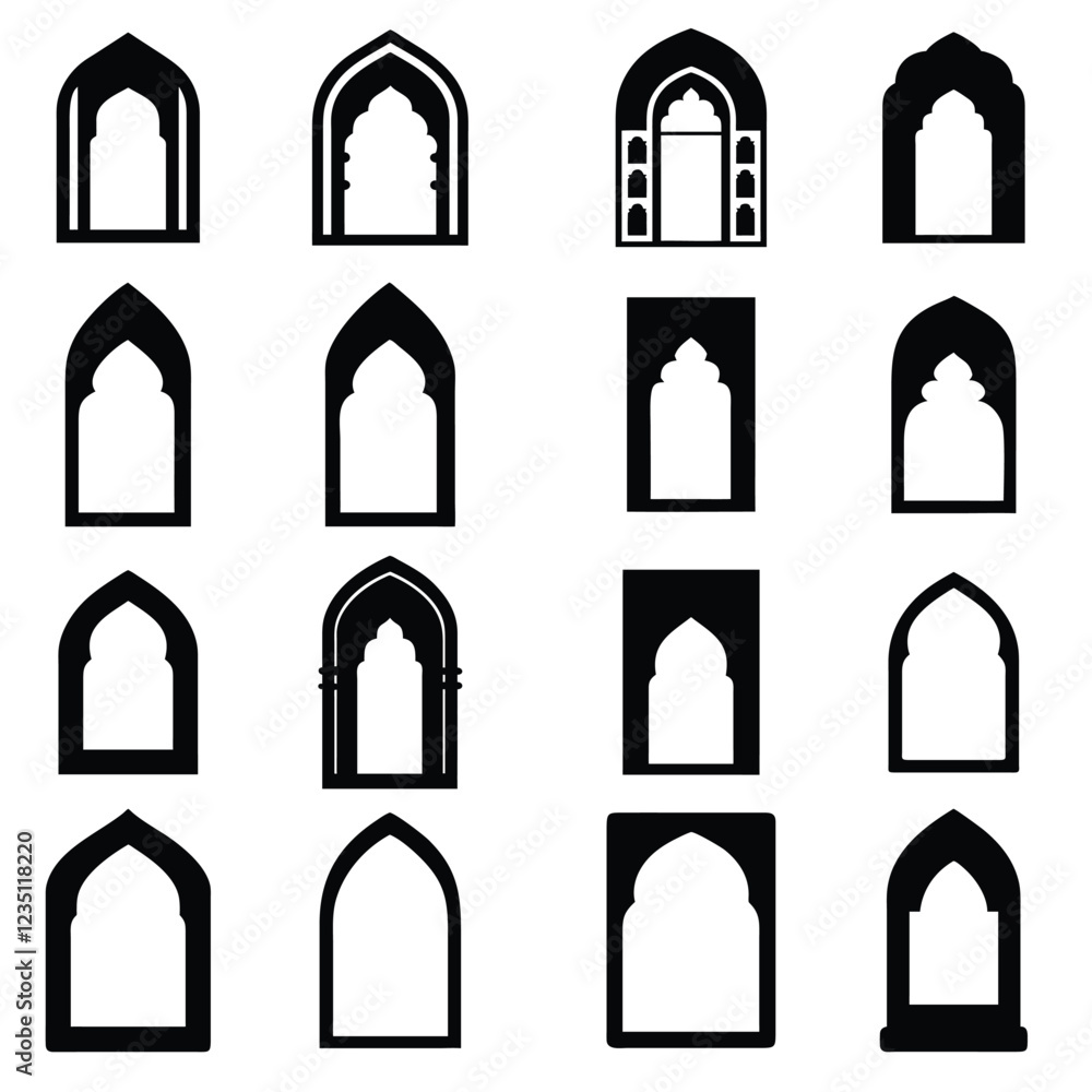 Islamic shapes Ramadan window frame design.Islamic Shape door, window ...