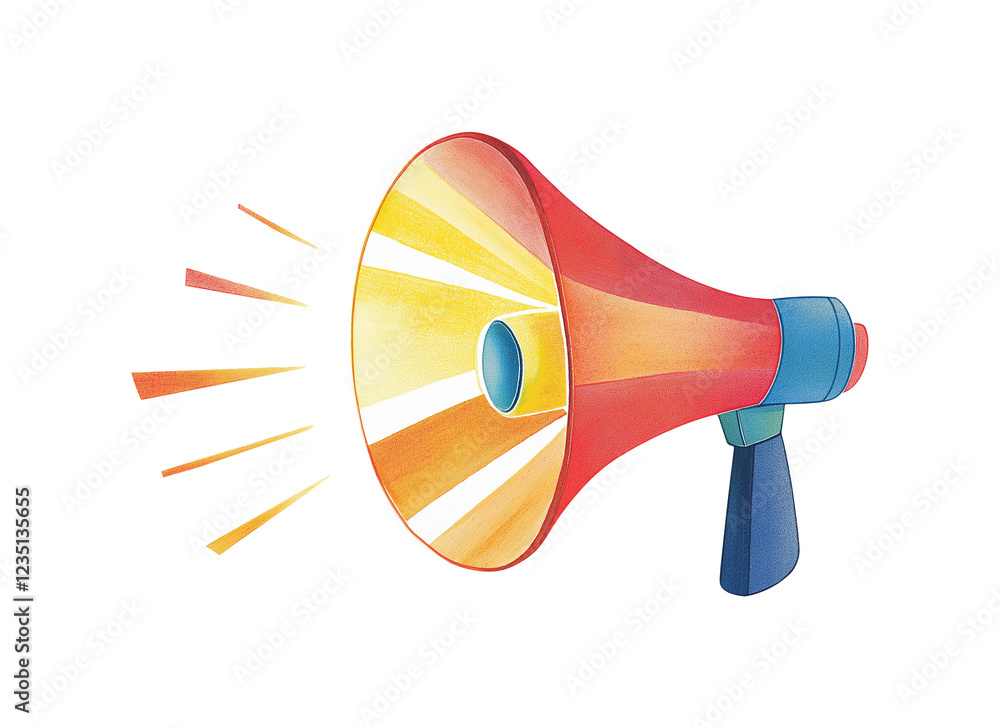 Megaphone PNG for business marketing - radiating sound waves outward ...