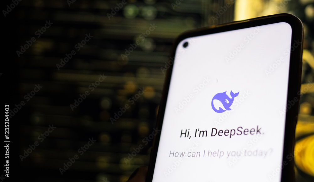 deepseek ai app on a phone Stock Photo | Adobe Stock