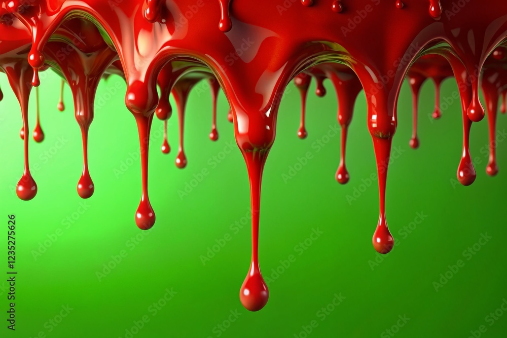 Dark Red Blood Drips on Green Screen - 4K UHD 3D Animation, Chroma Key ...