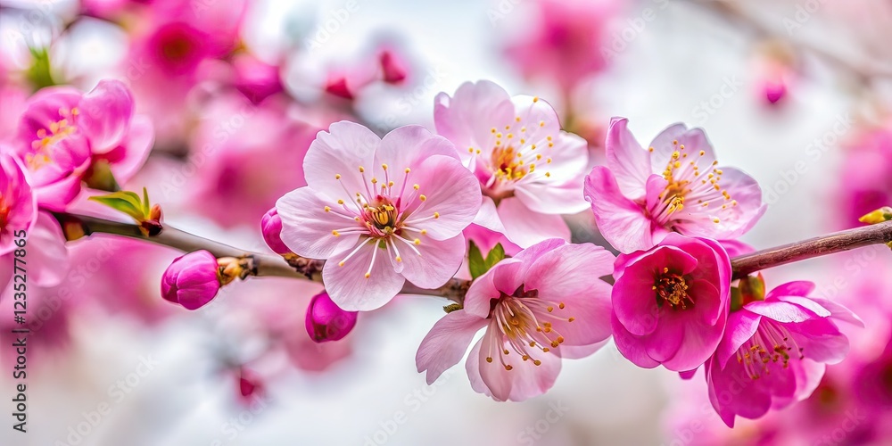 Extreme Close-up Magenta Cherry Blossom Stem - Urban Exploration Stock ...