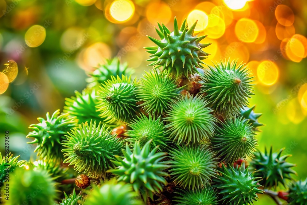 Green Seeds of Castor Oil Plant, Used to Extract Laxative and Produce ...