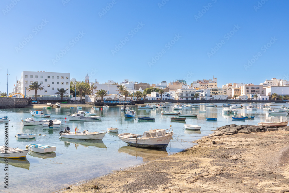 Charco de San Gines, the laguna at the city of Arrecife, capital of ...