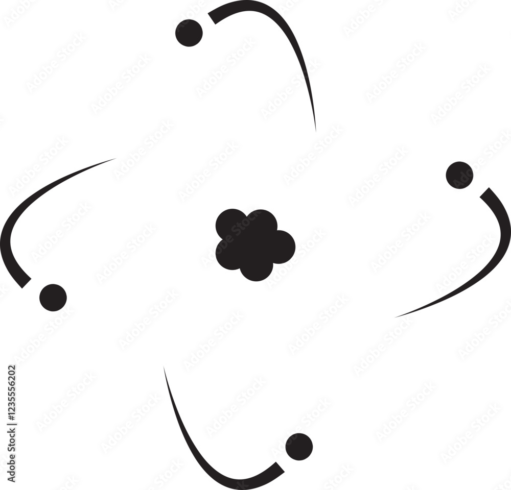 Stock-Vektorgrafik „Atom structure icon. Concept of science, quantum ...