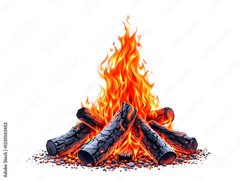 Realistic Bonfire Isolated On Transparent Background – High-Quality ...