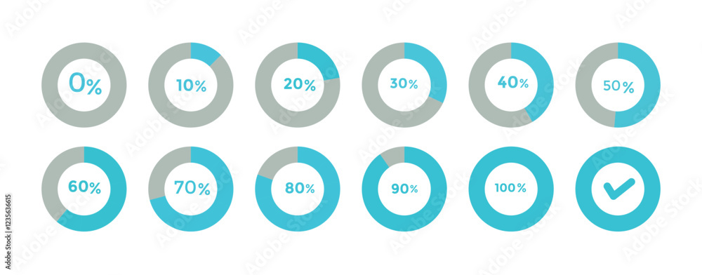 Circle loading and circle progress collection. Set of circle percentage ...