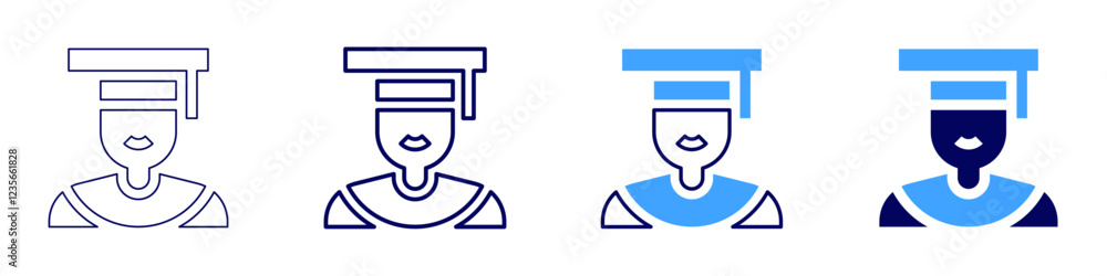 Education challenges icon in 4 different styles. Thin Line, Line, Bold ...
