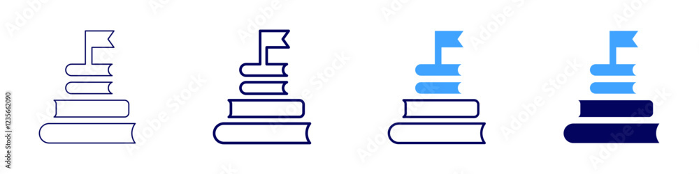 Education goal icon in 4 different styles. Thin Line, Line, Bold, and ...