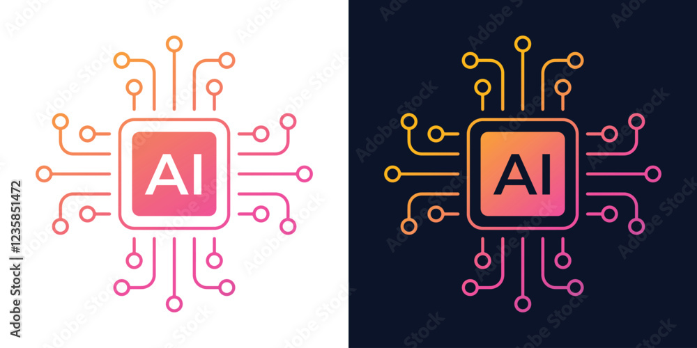 Artificial Intelligence AI Chip in Human Head. Machine Learning ...