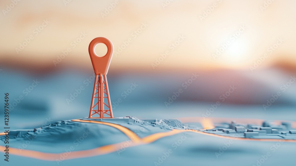Icon Pin Location Industry Pin location icon with an oil rig silhouette ...